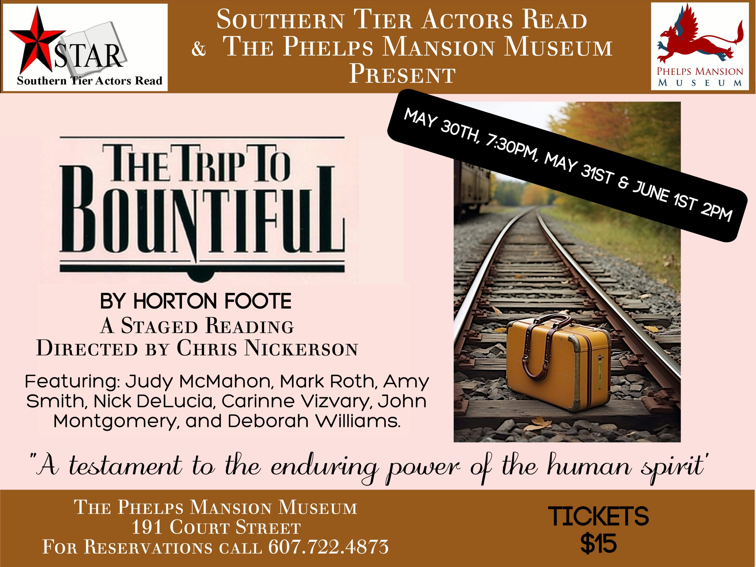 Southern Tier Actors Read: The Trip To Bountiful | Phelps Mansion Museum